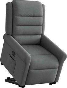 Elektrické zvedací polohovací křeslo tmavě šedé textil 3303335