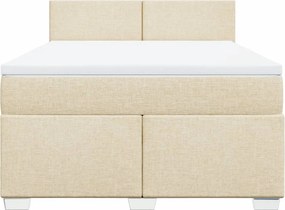 Box spring postel s matrací krémová 140x190 cm textil 3285881