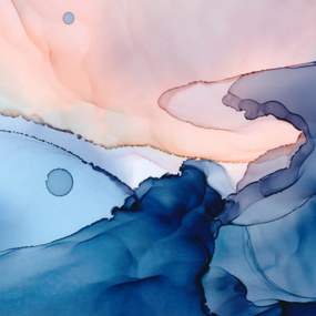 Malvis ® Tapeta modrá abstrakce malba Vel. (šířka x výška): 216 x 140 cm