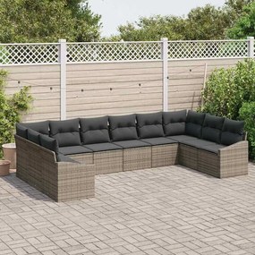 Set pohovek 10 ks Šedá polyratan 3346899