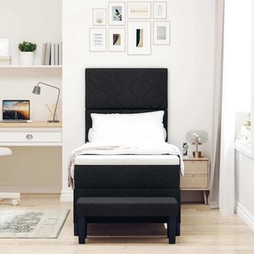 Postel s boxspringem s čelo Černá 80 x 200 cm textil 3344102