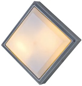 ACA Lighting Venkovní nástěnné svítidlo CUBE HI5502 max. 40W/2xE27/IP54, šedé