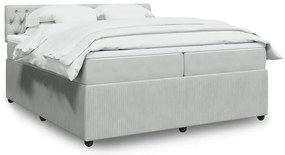 Box spring postel s matrací světle šedá 200x200 cm samet 3290136