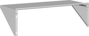 Nástěnná police 100 x 45 x 31 cm stříbrná nerezová ocel 30272