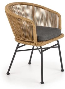 Halmar Židle K400 černá / přírodní / šedá