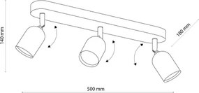 LED Bodové svítidlo TOP 3xGU10/10W/230V černá/zlatá
