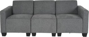 Modulární 3místná rozkládací pohovka Lyon, látka/textil ~ šedá