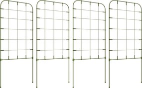 Outsunny Sada 4 Zahradních Trellisů pro Rostliny se Střechou z Oceli pro Ovoce Zeleninu Květy Exteriérová Dekorace Patio Terasa 40x90 cm Zelená | Aoso