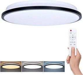 LED stropní světlo s dálkovým ovládáním Jamil nastavitelné - průměr 40 cm, černá