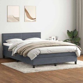 Box spring postel s matrací tmavě šedá 160x210 cm samet 3316312