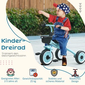 AIYAPLAY Tříkolka, Dětské kolo s nastavitelným sedadlem, Balance Bike s košíkem, zvonkem, Dětské kolo s pedály, Balance Bike pro děti 2-5 let, Kov, M…