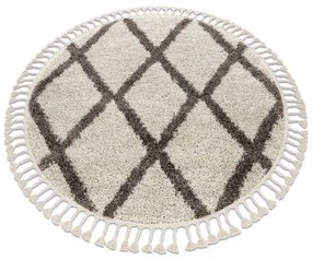 Dywany Luszczow Kusový koberec kulatý BERBER TROIK, krémový Rozměr koberce: 160 cm KRUH
