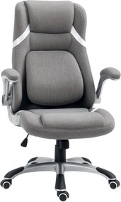 Vinsetto Ergonomická kancelářská židle s skládacími opěrkami a opěrkou hlavy, otočná pracovní židle s bederní oporou, výškově nastavitelná a s funkcí