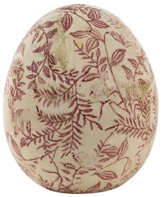 Keramické dekorační vajíčko s květy Roset - Ø 9*12 cm