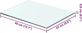 Policové desky 2 ks sklo čiré 40 x 25 cm 3051555