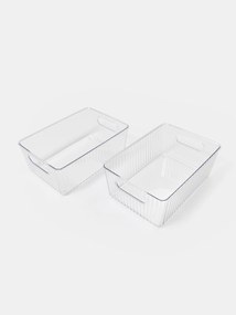 Sinsay - Rýhované úložné boxy 2 pack - clear
