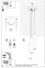 Krémové závěsné svítidlo ø 19,5 cm Castro – Sollux