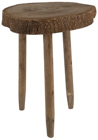 Dekorační květinový dřevěný kulatý stolek - Ø 24*36 cm