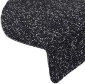 Schodové rohože samolepicí 15 ks 65 x 21 x 4 cm černé, půlkulaté, velké 132698