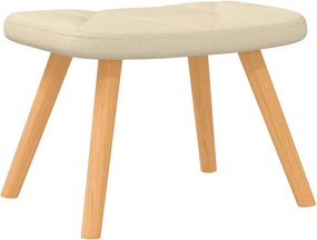Houpací křeslo se stoličkou krémově textil 327624