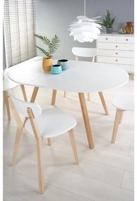 Jídelní stůl Ruben, bílá / přírodní dřevo