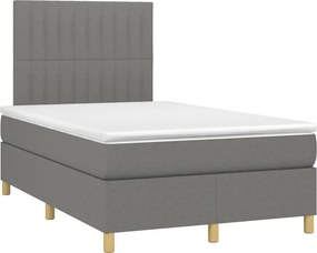 Box spring postel s matrací a LED tmavě šedá 120x190 cm textil 3270261