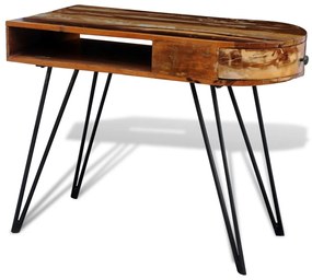 Psací stůl s železnými nohami recyklované masivní dřevo,  241641