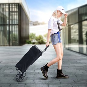 Costway 35L skládací nákupní vozík s odnímatelnou nákupní taškou