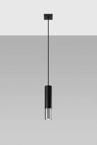 Lustr SOLLUX Loopez 1 GU10 1x40W bez zdroje SL.0940 černá/chrom