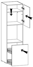 Sycylia | dolní skříňka D60P pro vestavnou troubu | PRAVÁ | andersen