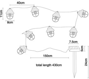 Globo 33059-8 - LED Solární dekorativní svítidlo 8xLED/3,2V IP44