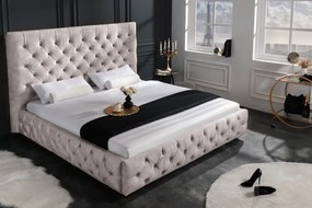 Šampaňská sametová postel Paris 160x200 cm