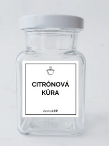 Samolepka na kořenky CITRÓNOVÁ KŮRA bílá 5 × 5 cm tučné písmo