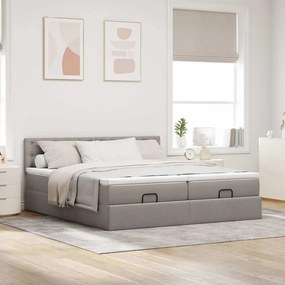 Osmanský rám postele s matrací taupe 160x200cm textil 3312882