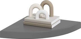 323914  Floating Corner Shelves 2 pcs High Gloss Grey 35x35x3,8 cm MDF 323914