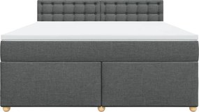 Box spring postel s matrací tmavě šedá 180x200 cm textil 3289074