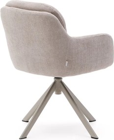Béžové čalouněné jídelní křeslo s područkami Lexa – Kave Home