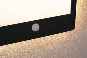 P 94665 LED venkovní panel Lamina vč. pohybové čidlo IP44 hranaté 250x250mm 3000K 14,5W 230V černá umělá hmota - PAULMANN