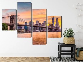 Vícedílný obraz New York City Panoramatická Krajina Nedostatek Nedostatek Plátno Canvas 80x50