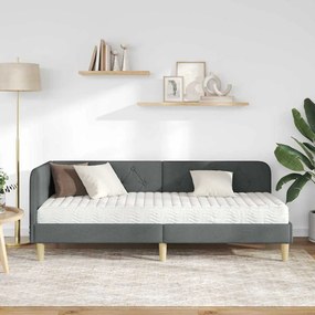 Rohový rám postele Tmavě šedá 80 x 200 cm textil 3394102