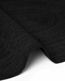 Hanse Home, Kusový koberec Jute Braided 106322 Black ovál, 160x230 ovál, černá, chodba / předsíň