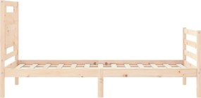 Rám postele s čelem 100 x 200 cm masivní dřevo 3194041