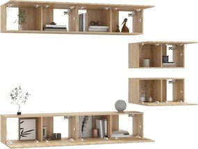 6dílný set TV skříněk dub sonoma kompozitní dřevo 3114600