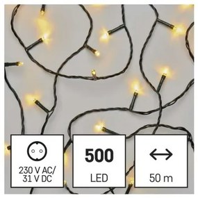 LED vánoční řetěz Steny s časovačem 50 m teplá bílá