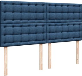 Box spring postel s matrací modrá 200x200 cm textil 3292183