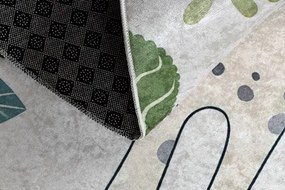 Dětský koberec protiskluzový BAMBINO 61570 krémový / zelený kruh
