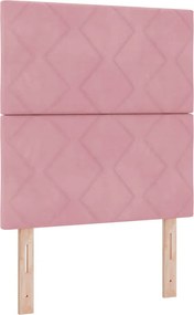 Postel s boxspringem s čelo Růžová 200 x 80 cm samet 3344545