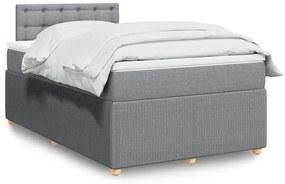 Box spring postel s matrací světle šedá 120x190 cm textil