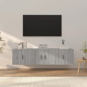3dílný set TV skříněk šedý sonoma kompozitní dřevo 3188404