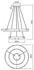 Redo 01-3179 - LED Stmívatelný lustr na lanku CASTLE LED/60W/230V černá